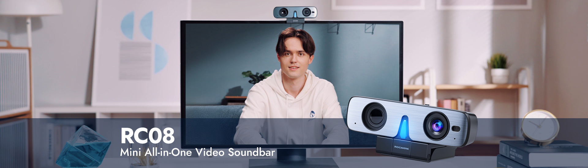 ROCWARE RC08 All-in-one Video Conferencing Full HD 1080p Webcam with S